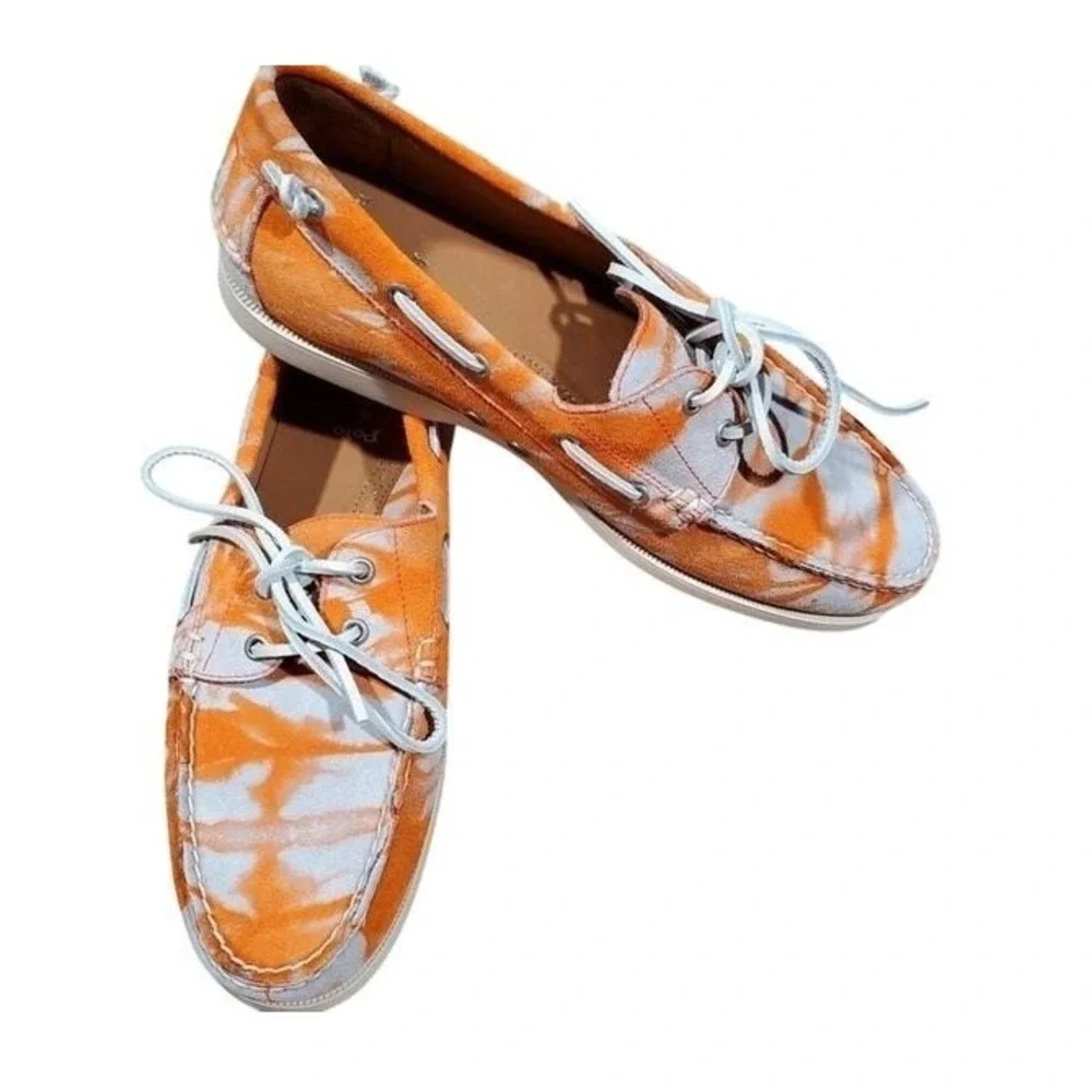 Polo Ralph Lauren | Shoes | Polo Ralph Lauren Boat Shoes Orange Tiedye ...